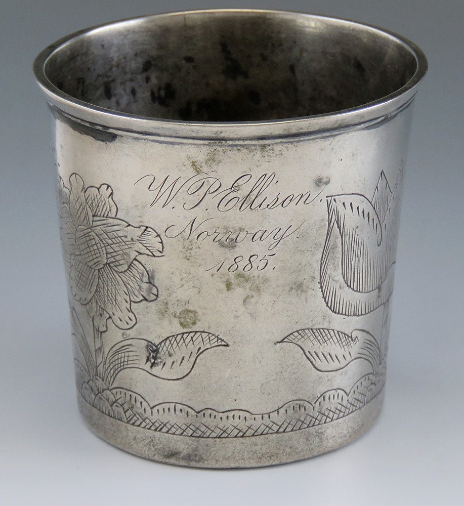 Late 1600s Norwegian Scandinavian Hand Engraved Pewter Beaker Cup - Etsy