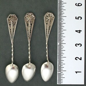 12 Fine Quality Silver Filigree Floral Demitasse Spoons - Etsy