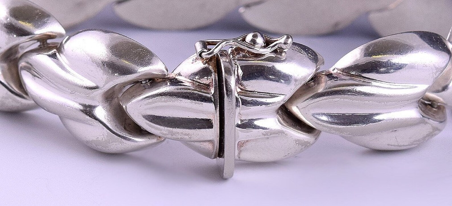 Sterling Silver Abstract Link Bracelet w/ Tongue-and-Groove | Etsy