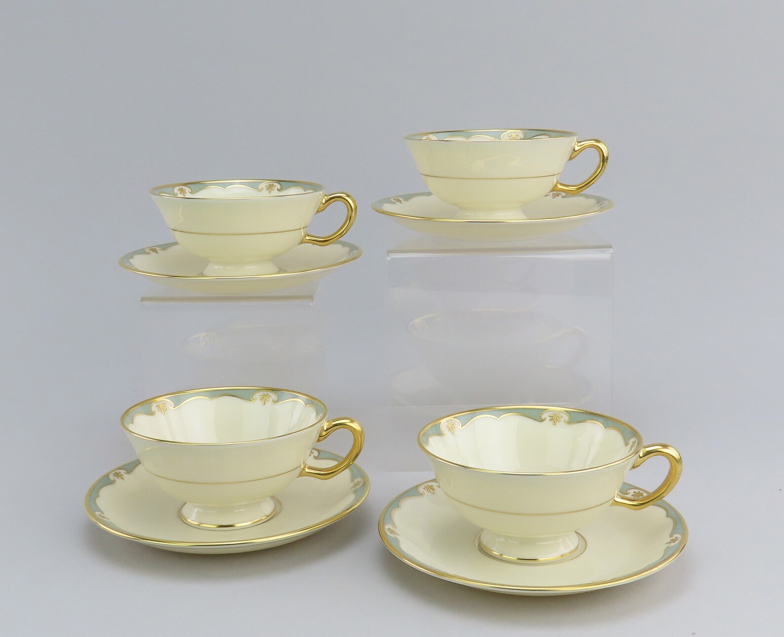 Stunning Lenox Meredith Porcelain 4 Pc Cups and Saucers Set - Etsy