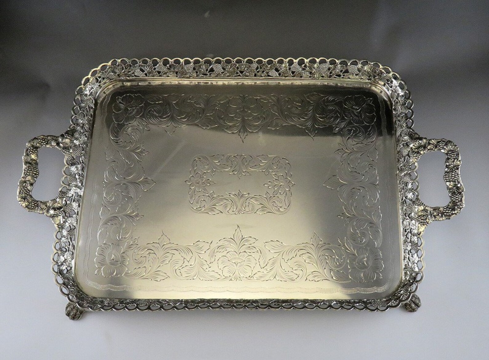 Vintage Hand Engraved Brazilian Silver Portuguese-style Footed - Etsy