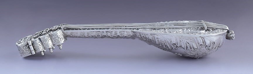 C1850-1900 German Silver Lute Shaped Perfume Scent Bottle | Etsy