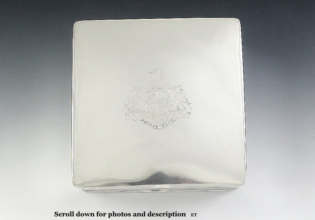 1815 Heavy Georgian English Sterling Silver Box Nice Crest & Motto ...