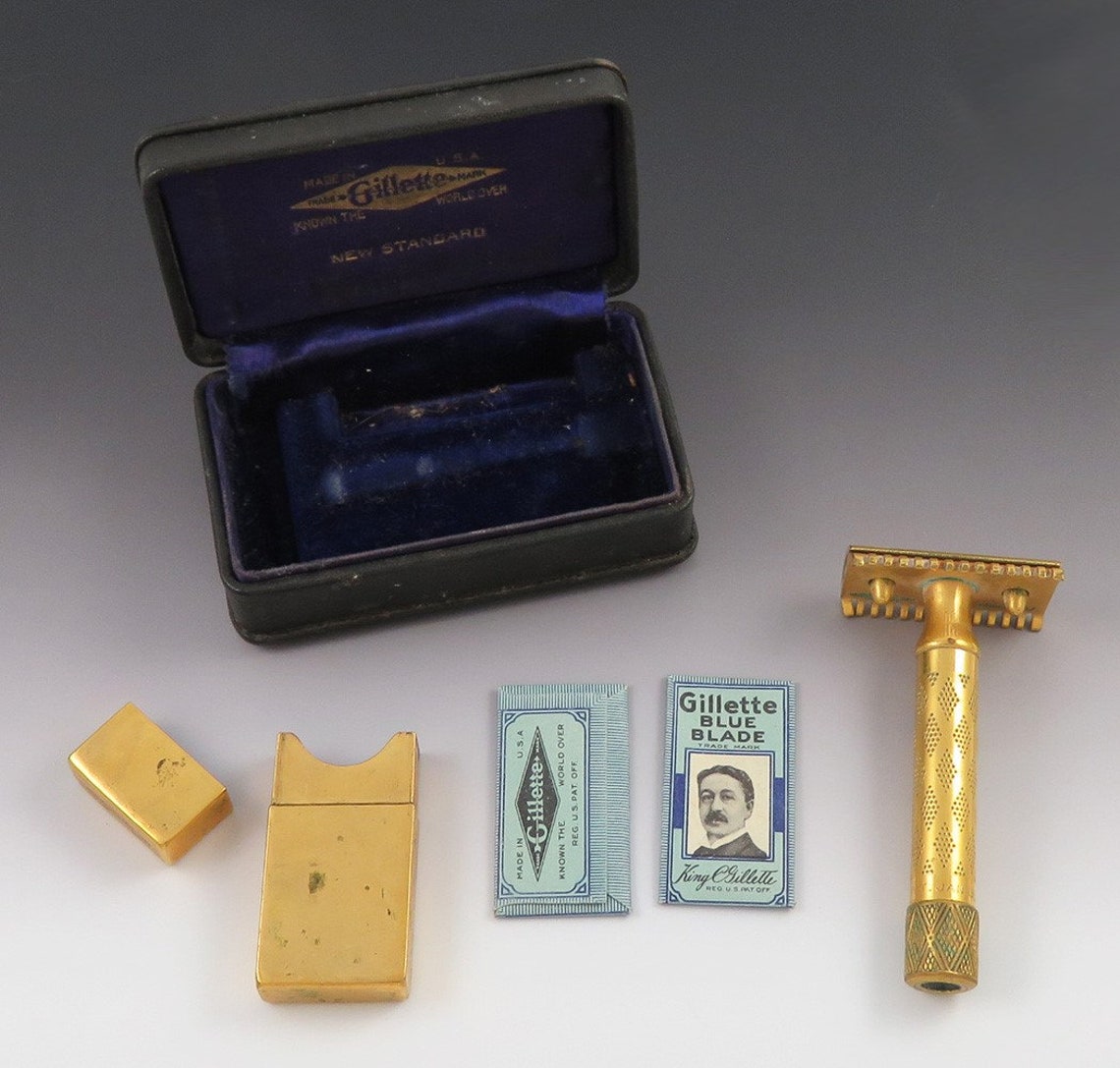 Vintage Brass Gillette New Standard Double Edge Safety Razor - Etsy