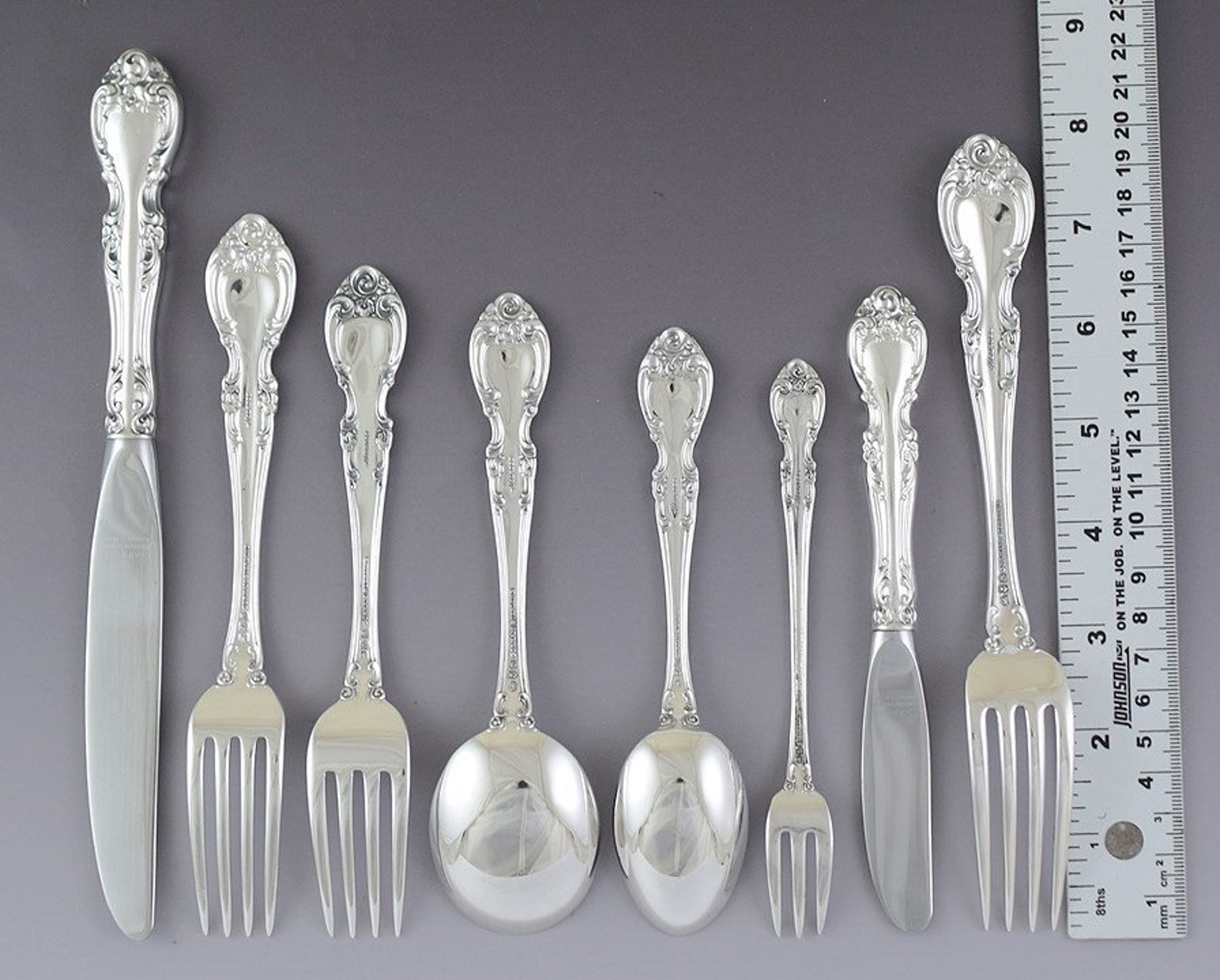 Nice Gorham 74pc Sterling Silver Melrose Flatware Set Serves - Etsy