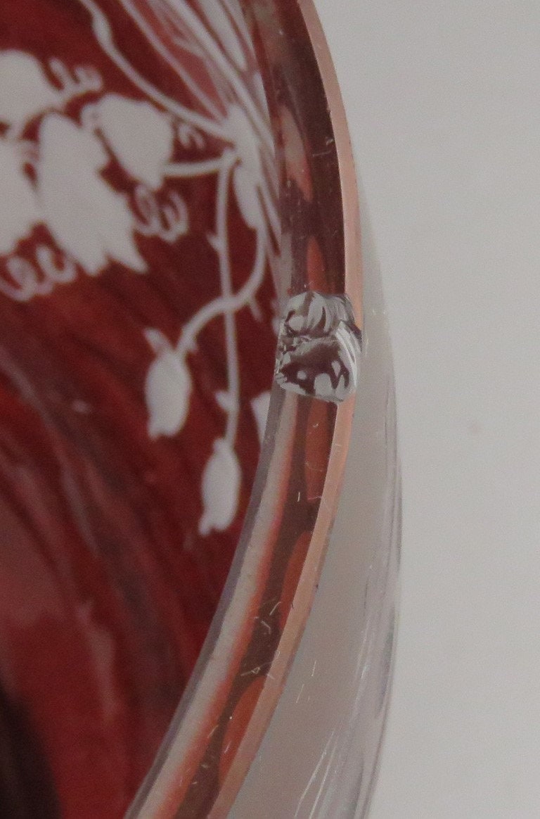 Beautiful Pair Antique Mid 1800s Bohemian Red Ruby Cut Glass | Etsy