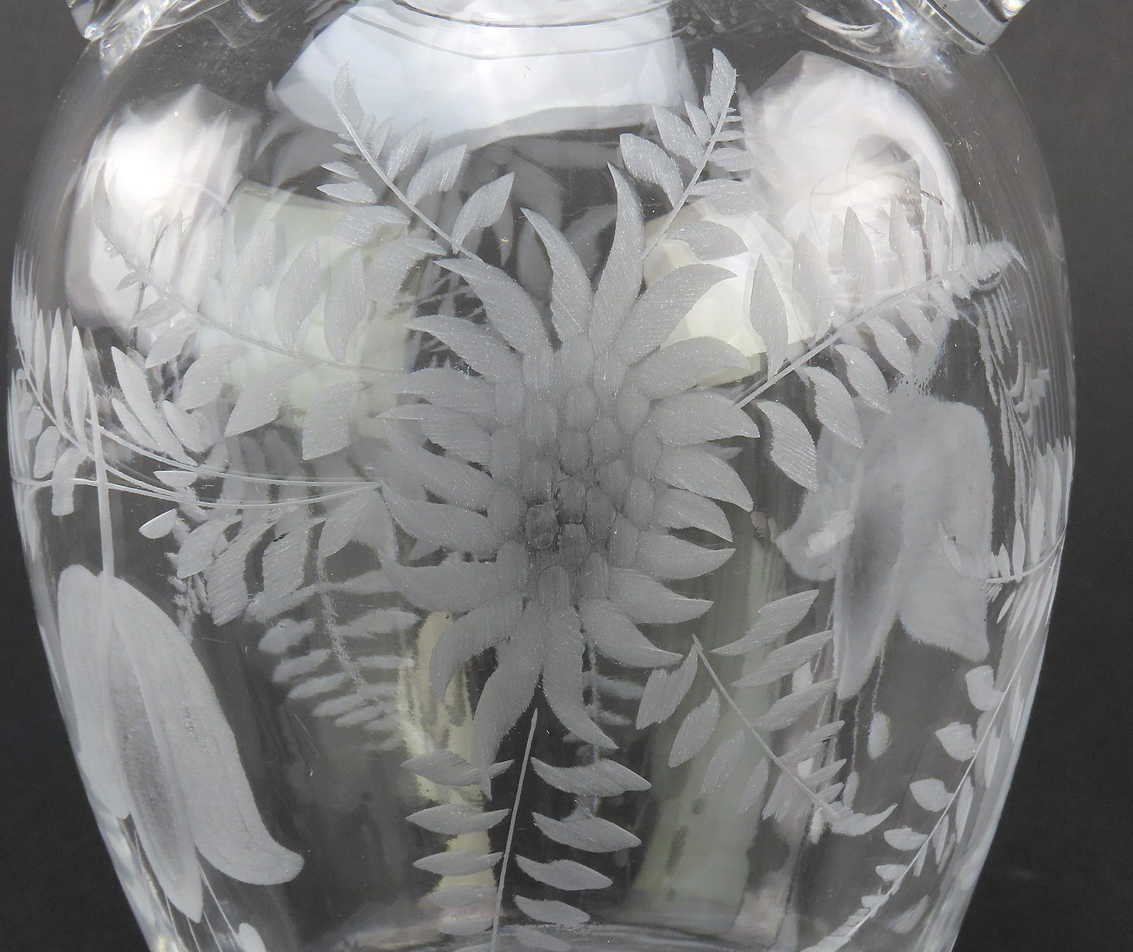 Beautiful Libbey Large American Brilliant Cut Glass ABP Floral Vase 8 3 ...