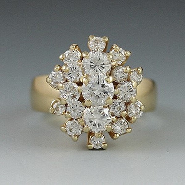 Modern Diamond Ring - Etsy