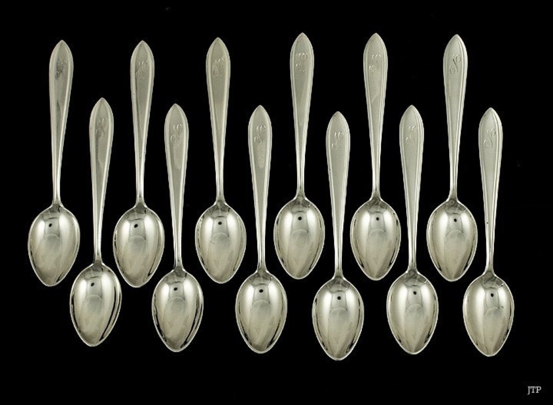 12 Antique C1910 Dutch Silver Pointed Tip Demitasse Spoons 4 1/2" - Etsy