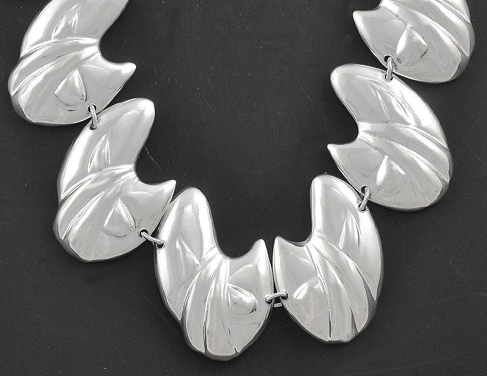 Wonderful Design Mexican Sterling Silver Link Style Necklace | Etsy