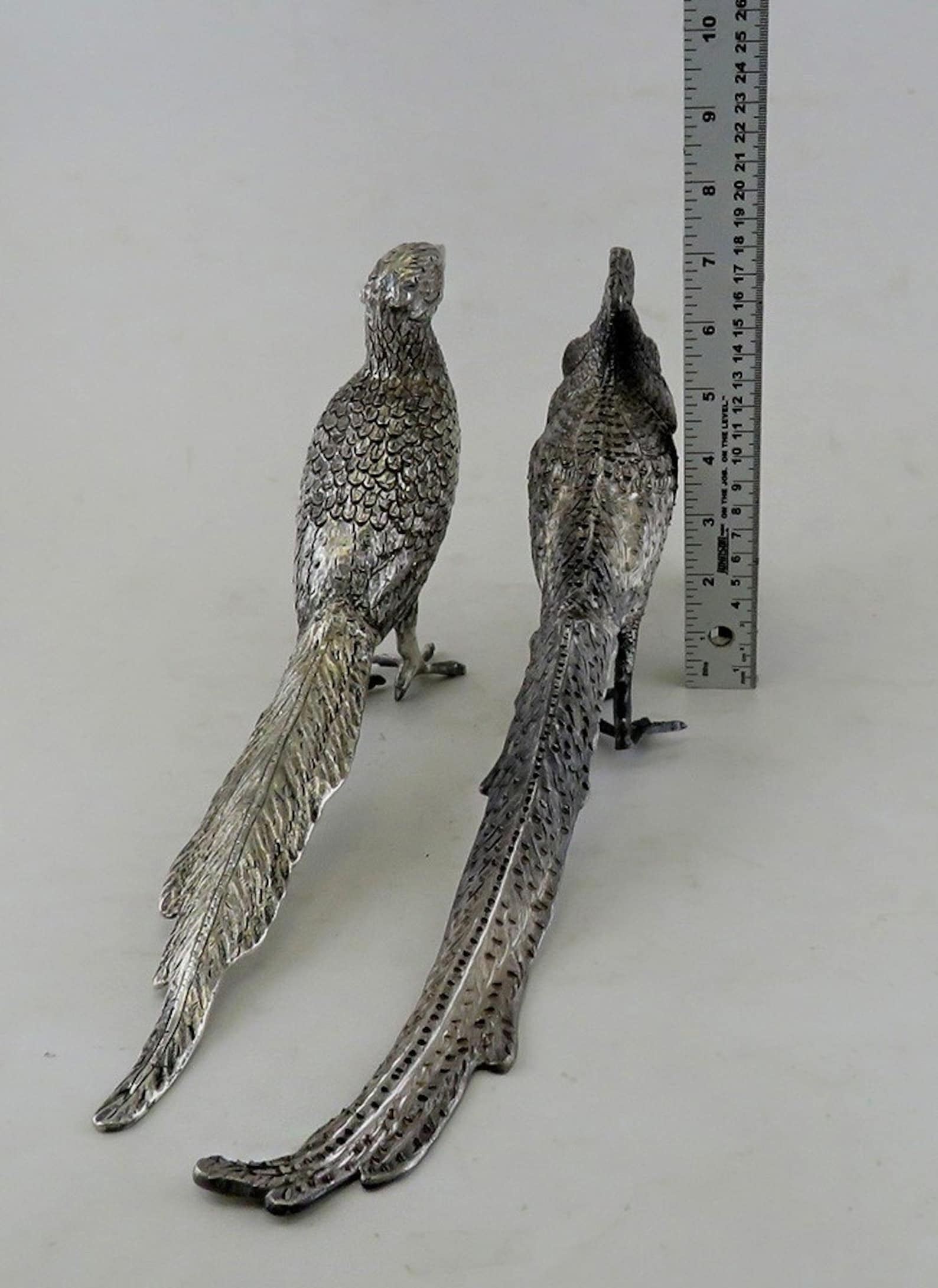Rare Lifelike Solid Sterling Silver Pair Table Pheasants Heavy - Etsy