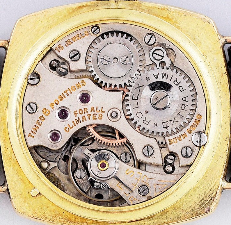 1927 Fine Rolex 18k Gold Cushion 15 jewels Extra Prima Wrist | Etsy