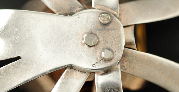 Great Sterling Silver and Orange Glass Stone Bow Shap… - Gem