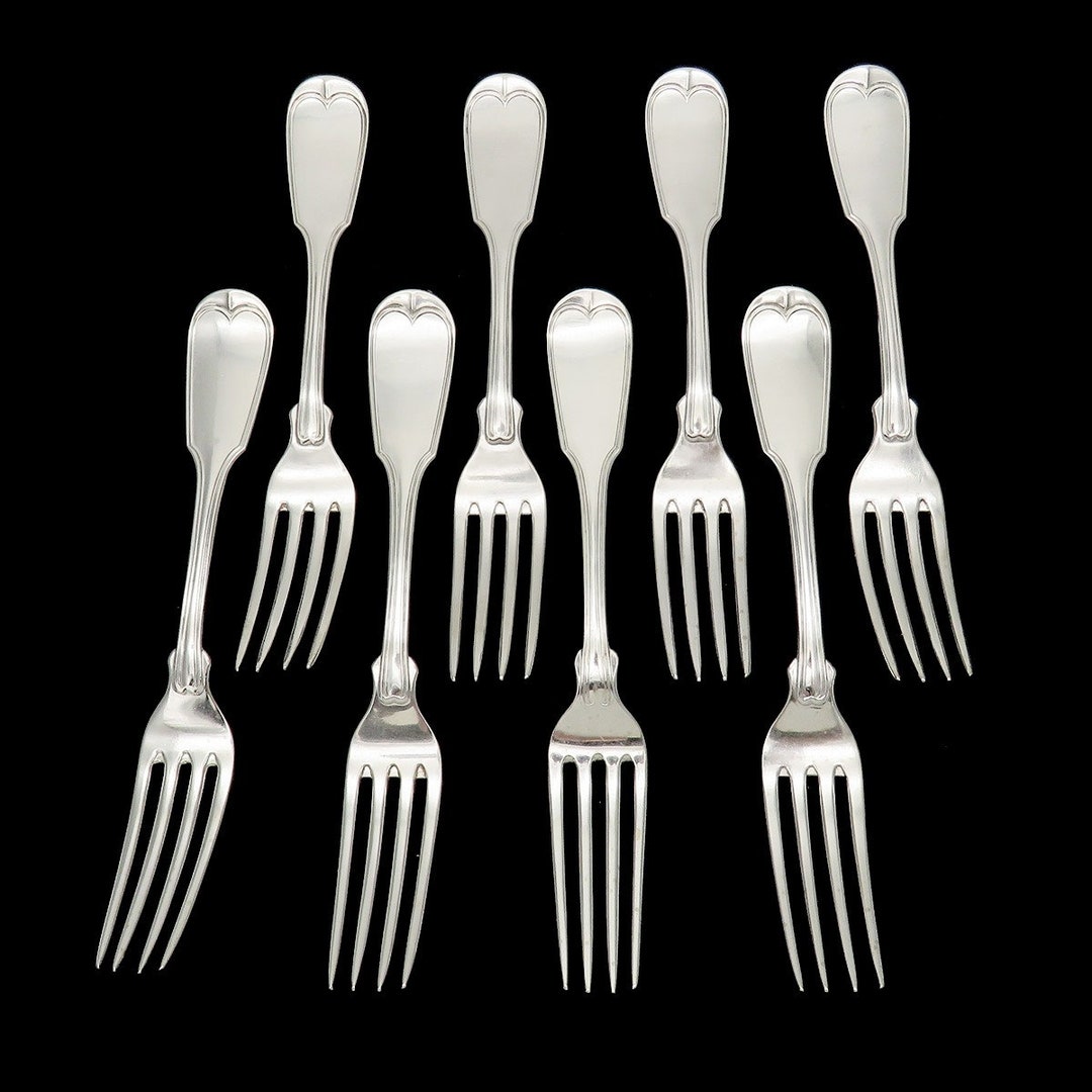 Handsome 8 Coin Silver 1840s Dinner Forks Fiddle Thread 7 1/2 In - Etsy