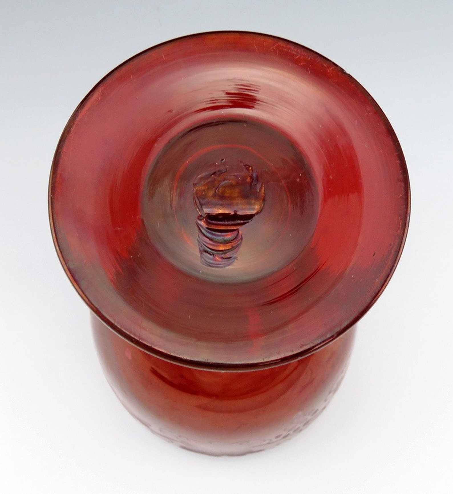 C1860-1910 Ruby Flash Glass Goblet W Grape Cluster Vine Motif - Etsy