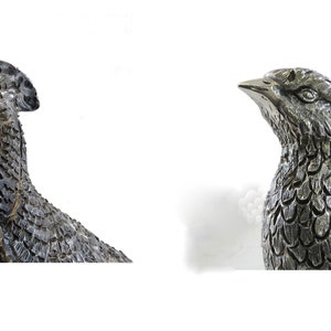 Rare Lifelike Solid Sterling Silver Pair Table Pheasants Heavy Weight ...