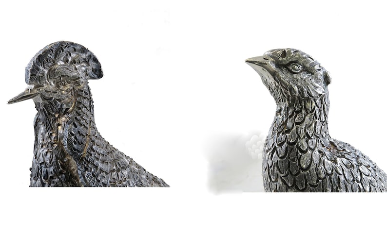 Rare Lifelike Solid Sterling Silver Pair Table Pheasants Heavy - Etsy
