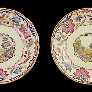 2 English Spode's Gobelin Pattern Porcelain Saucers - Etsy