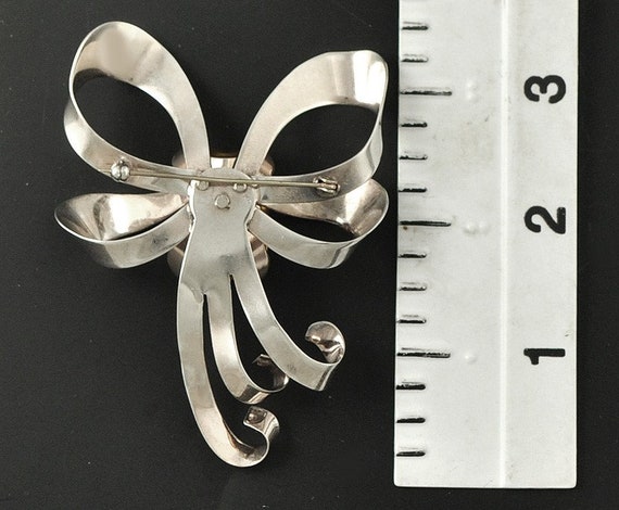 Great Sterling Silver and Orange Glass Stone Bow Shap… - Gem