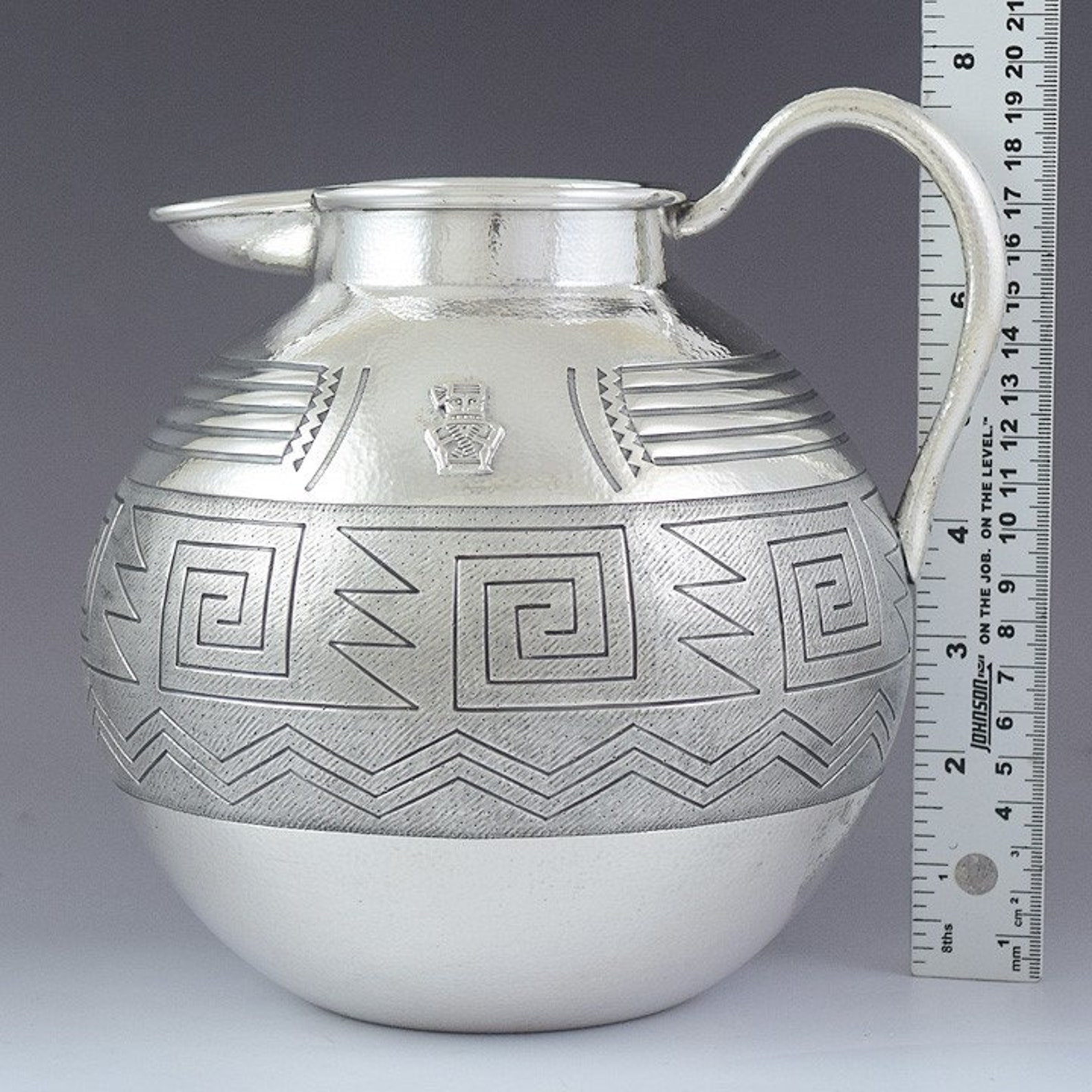 Neat South American Peruvian or Colombian Silver Pitcher / Jug W/ Incan ...