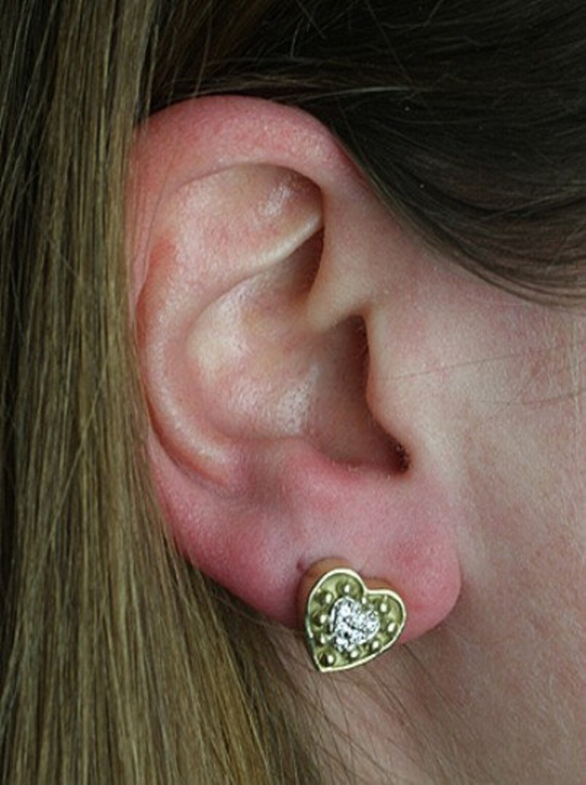 Modern Makur Designs 14k Gold & Diamond Heart Shaped Earrings - Etsy