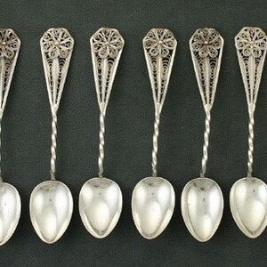 12 Fine Quality Silver Filigree Floral Demitasse Spoons - Etsy