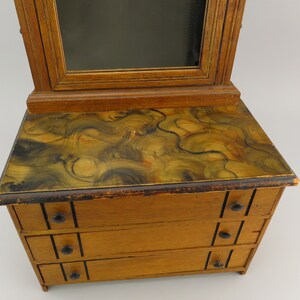 Beautiful Victorian Wooden Miniature Chest 3 Drawers Detachable Mirror ...