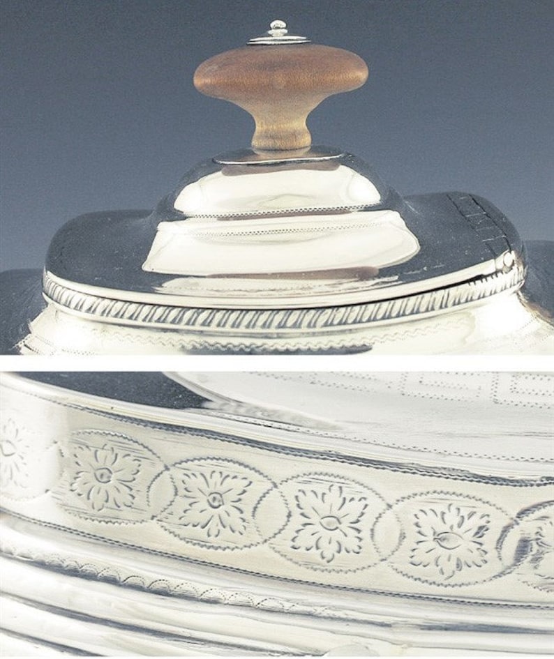 Antique 1813 English Georgian Sterling Silver Wood Handle Stout Teapot ...