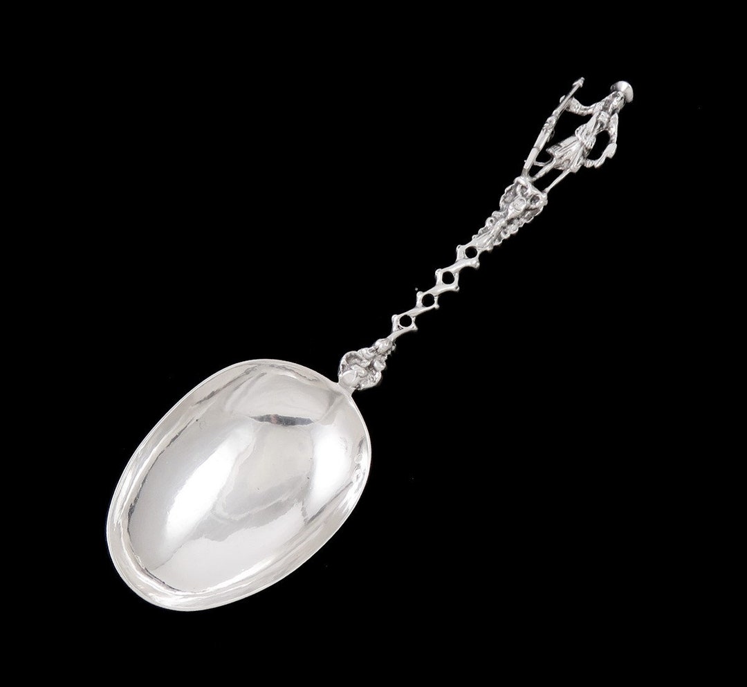 Antique 1888 Dutch Colonial Silver Soldier Pirate Apostle Style Crest ...