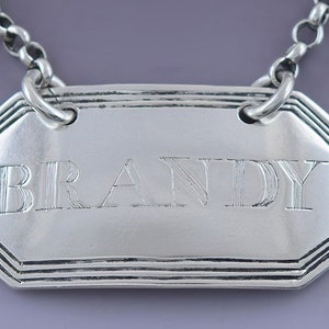 Antique Sterling Silver Brandy Liquor Label Bottle Ticket C1800 - Etsy