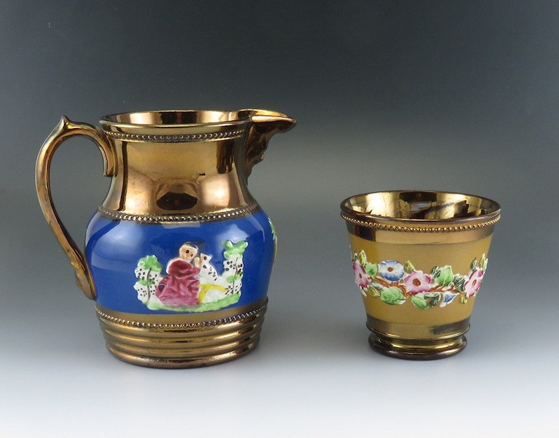 Antique Mid 1800s Staffordshire English Copper Luster Ware | Etsy