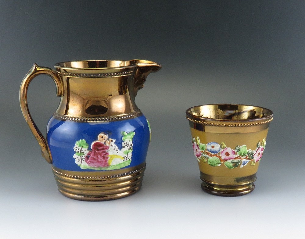 Antique Mid 1800s Staffordshire English Copper Luster Ware | Etsy