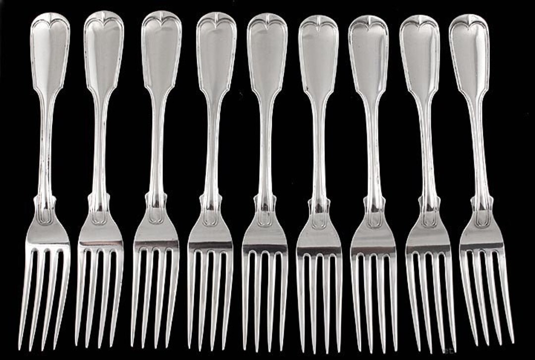 9 American Coin Silver Fiddle Forks C1830s Gurnee & Co - Etsy