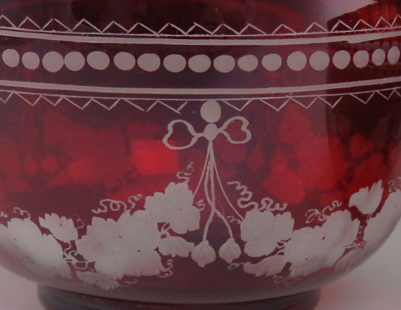 Beautiful Pair Antique Mid 1800s Bohemian Red Ruby Cut Glass - Etsy