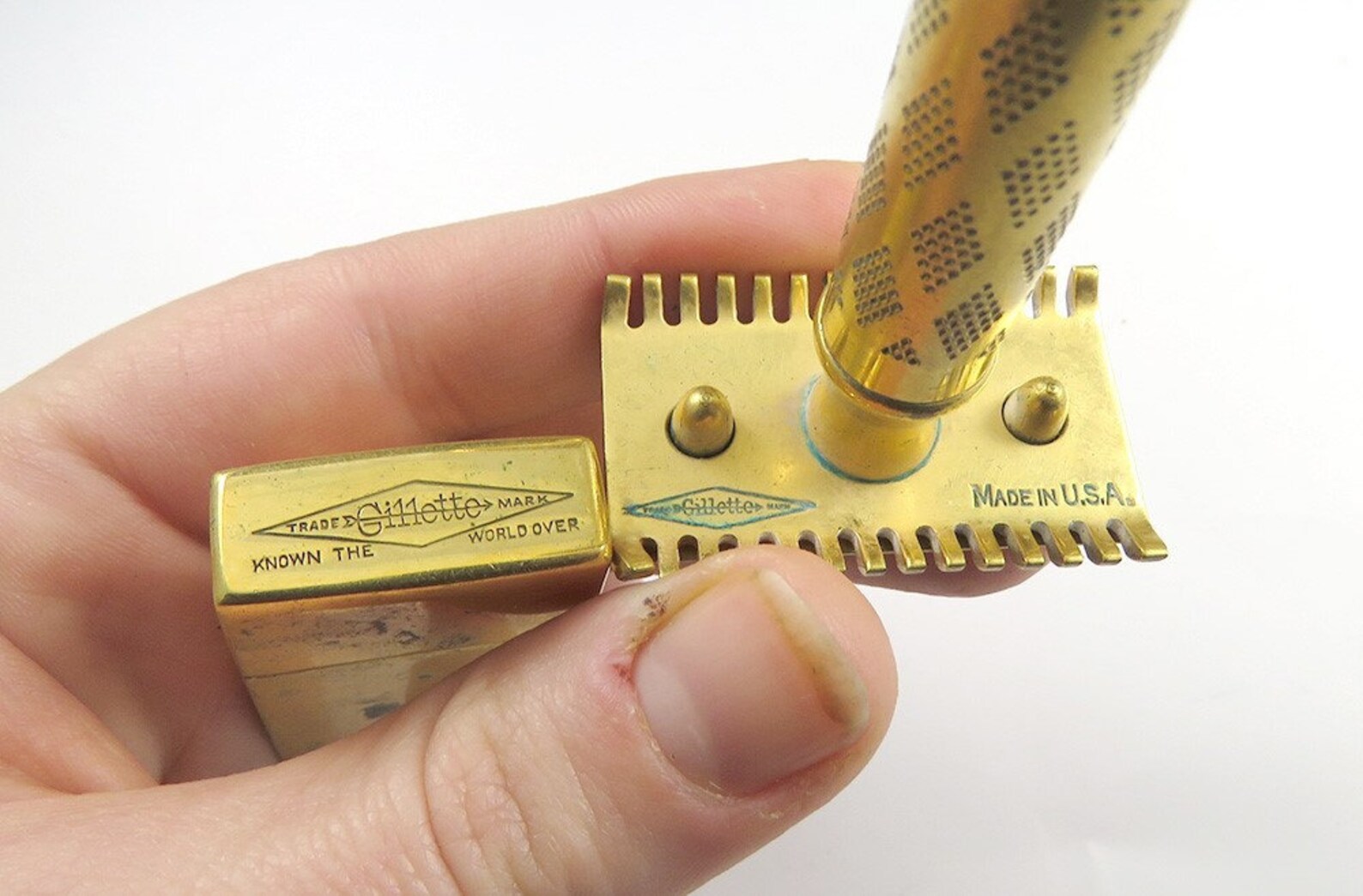 Vintage Brass Gillette New Standard Double Edge Safety Razor - Etsy