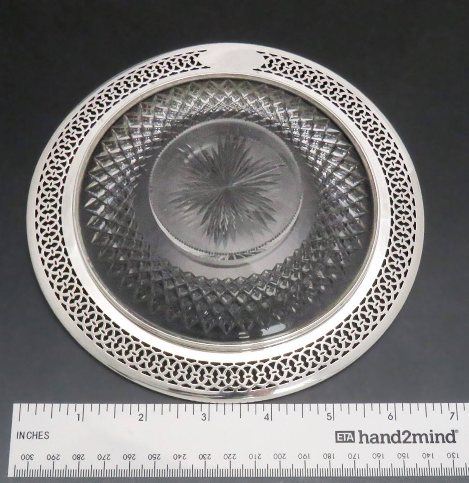 Vintage Watson Sterling Silver & Beautiful Cut Glass Plate - Etsy