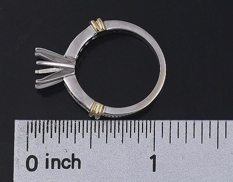 Two Tone 18K Gold Diamond Ring Setting Mounting for 1.25CT | Etsy