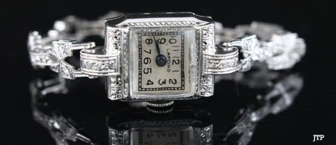 Fine Ladies Platinum & Diamond Lafond Art Deco Wristwatch Ciny - Etsy