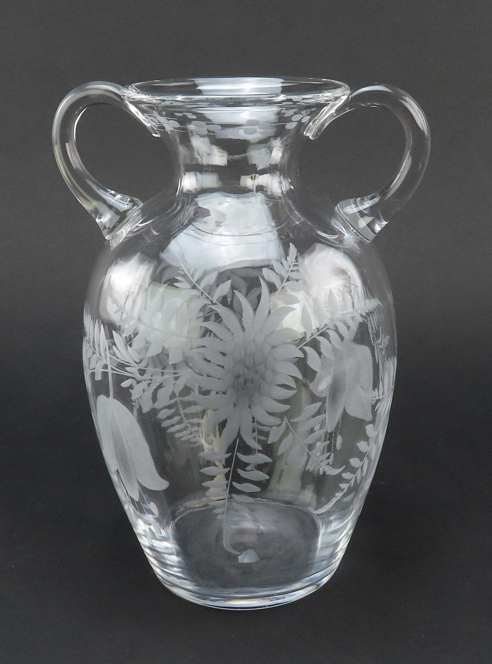 Beautiful Libbey Large American Brilliant Cut Glass ABP Floral Vase 8 3 ...