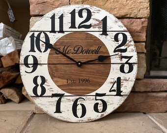 Large Shiplap Wall Clock - Etsy