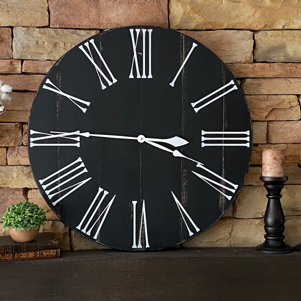 Distressed Clock - Etsy