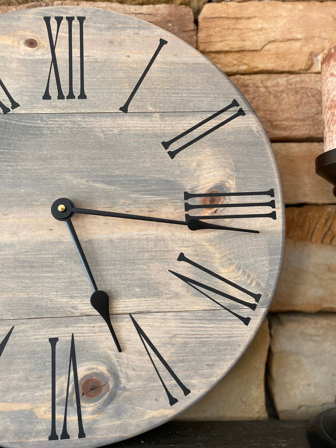 Classic Grey Farmhouse Clock rustic Clock Wall Hanging | Etsy