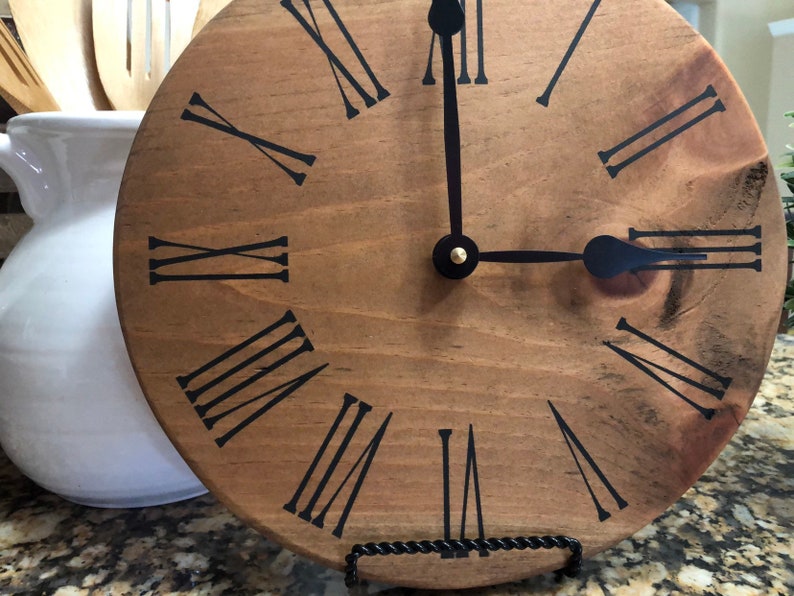 10 inch Farmhouse Clock/ Small Rustic Clock/ Wooden Wall | Etsy