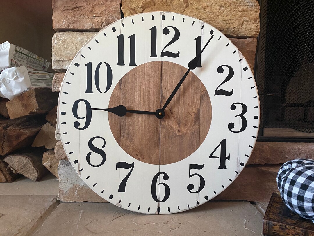 18 Inch 2 Tone Clock With Minute Marks Farmhouse Clock - Etsy