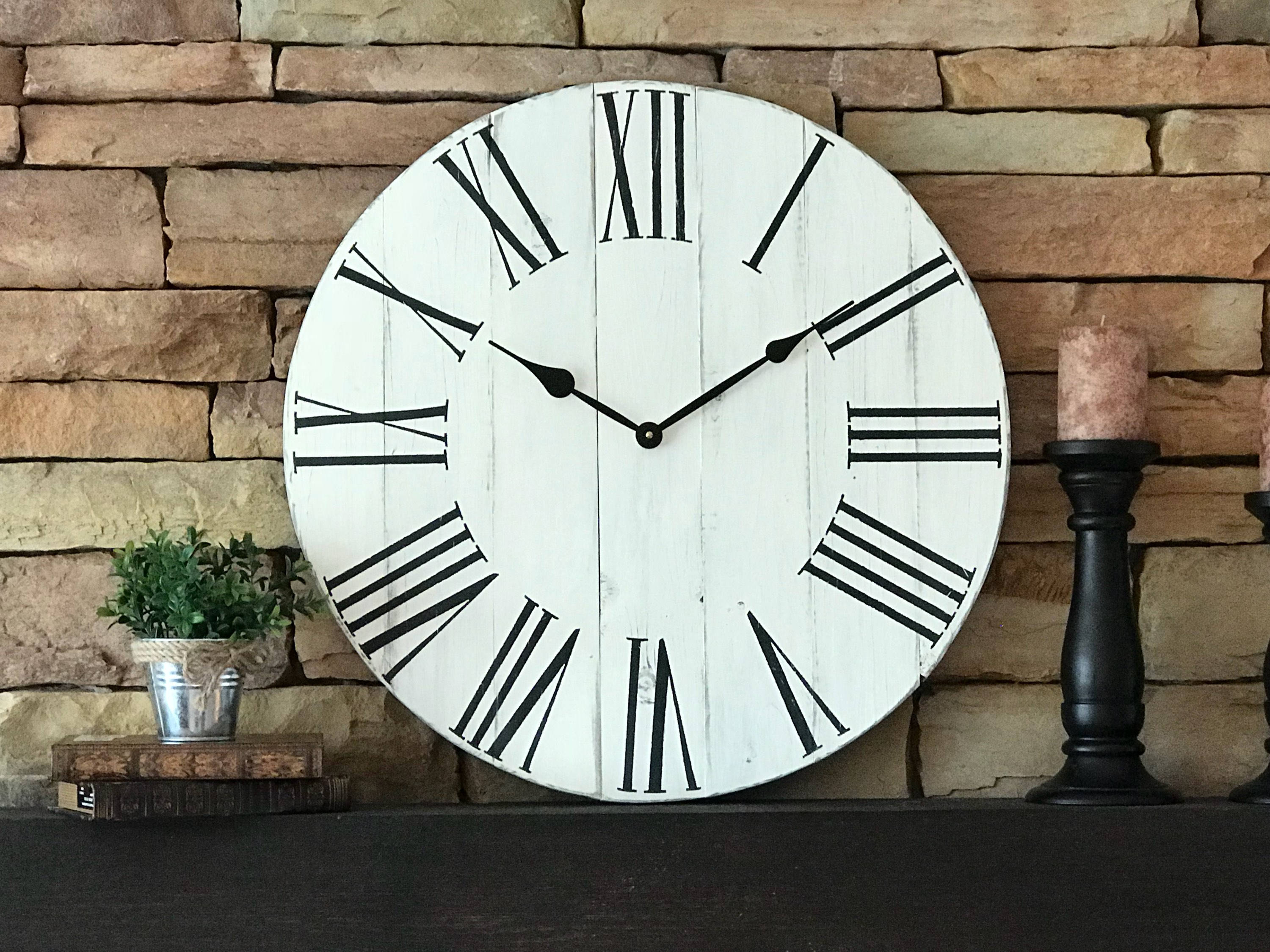 24 Antique White Clock Farmhouse Clock HomeDecor | Etsy