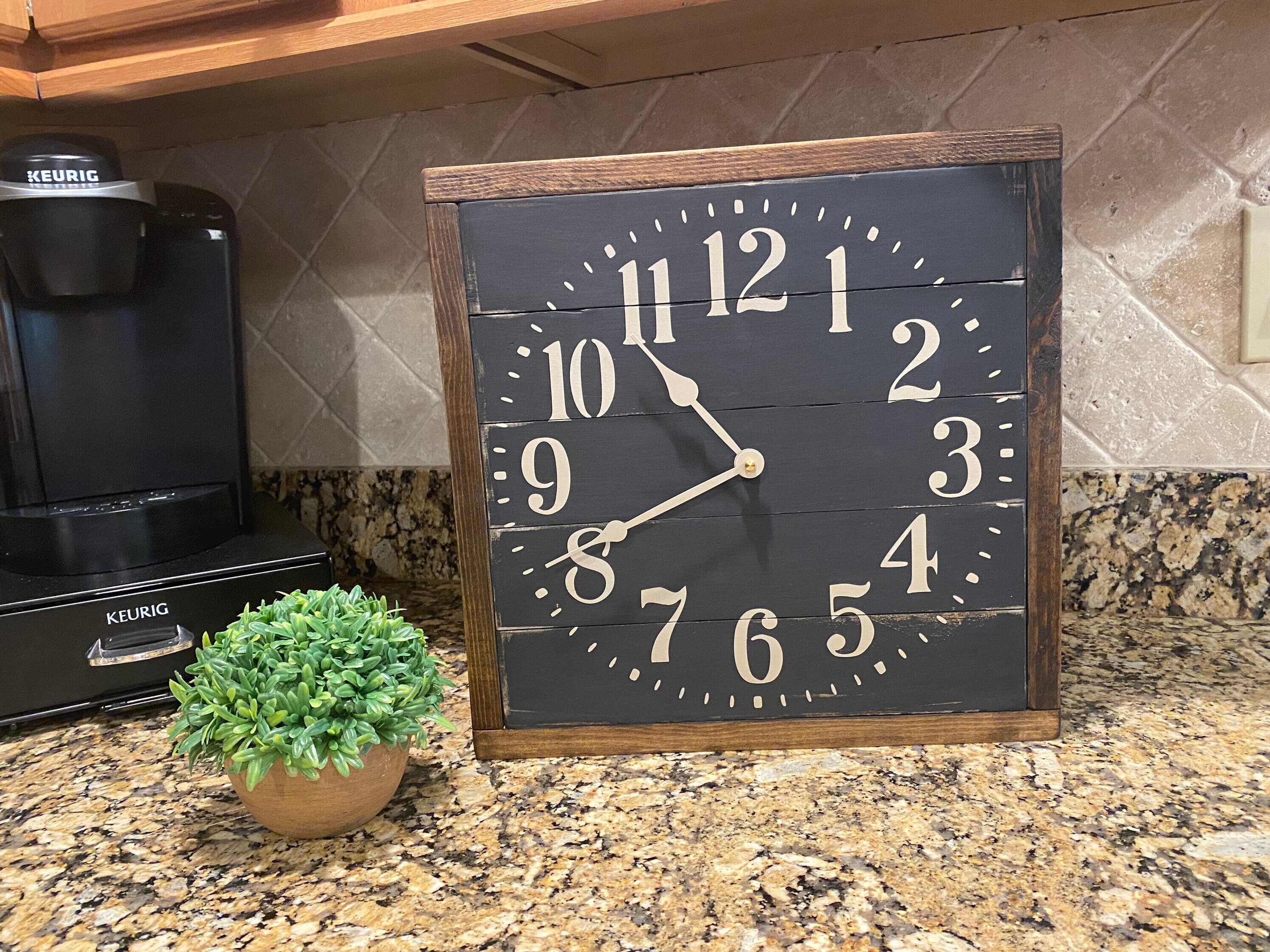 Framed Wooden Farmhouse Clock Square Clock for Walls - Etsy