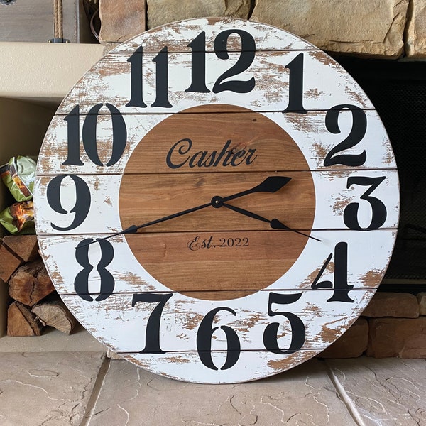 Distressed Clock - Etsy