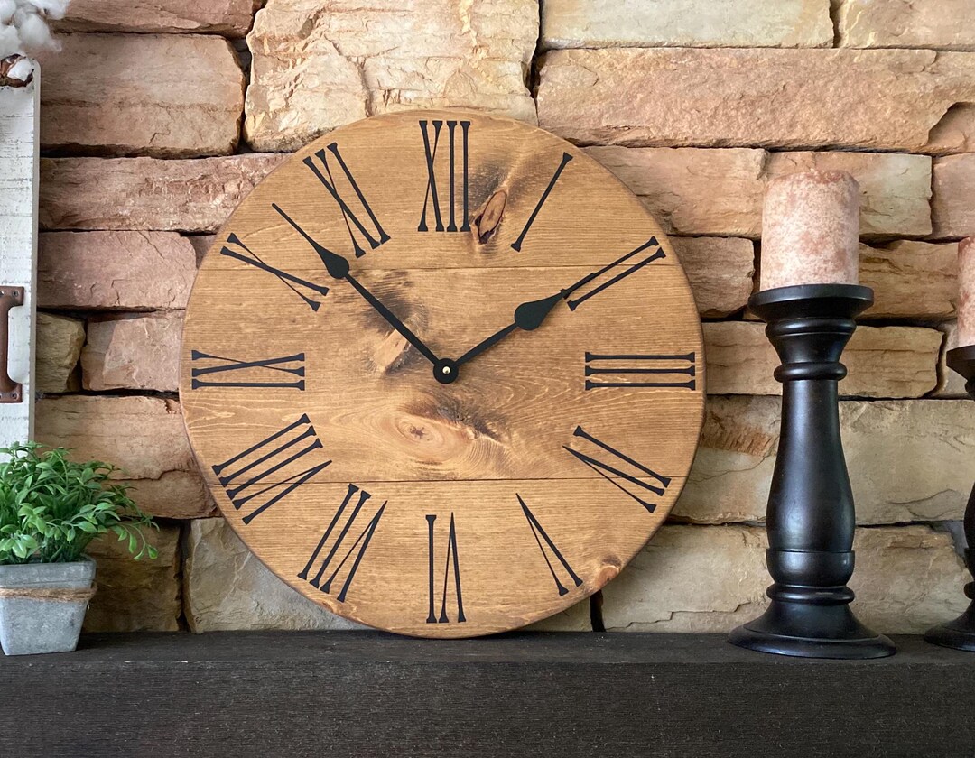 16 Inch Farmhouse Clock, Farmhouse Decor, Rustic Wall Clock, Gift for ...