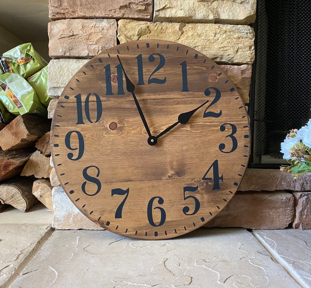 18 Inch Clock Wooden Clockfarmhouse Decor Large Wall Clock - Etsy