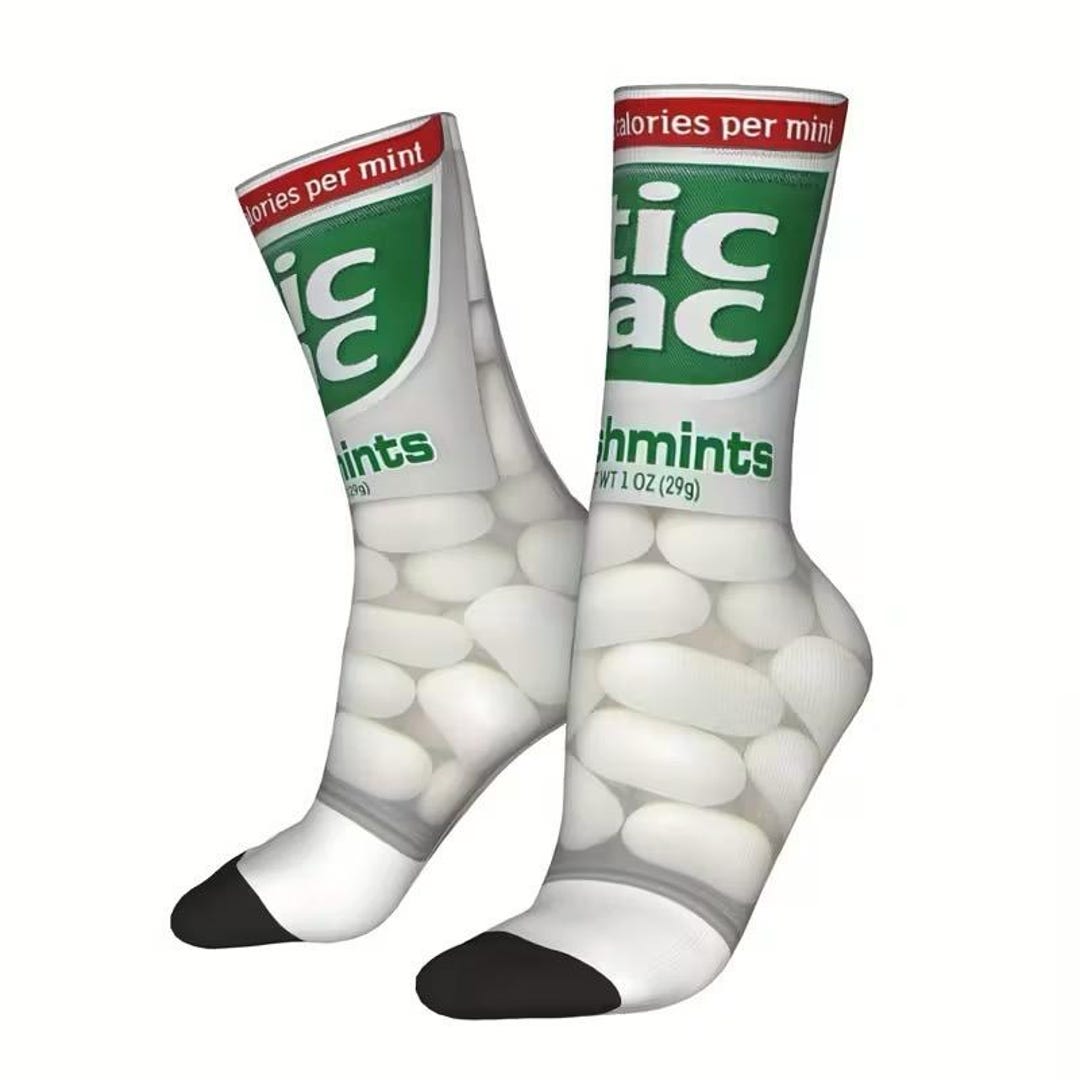Tic Tac Fresh Mint Socks Funny Unisex, One Size, Quality,rare FREE ...